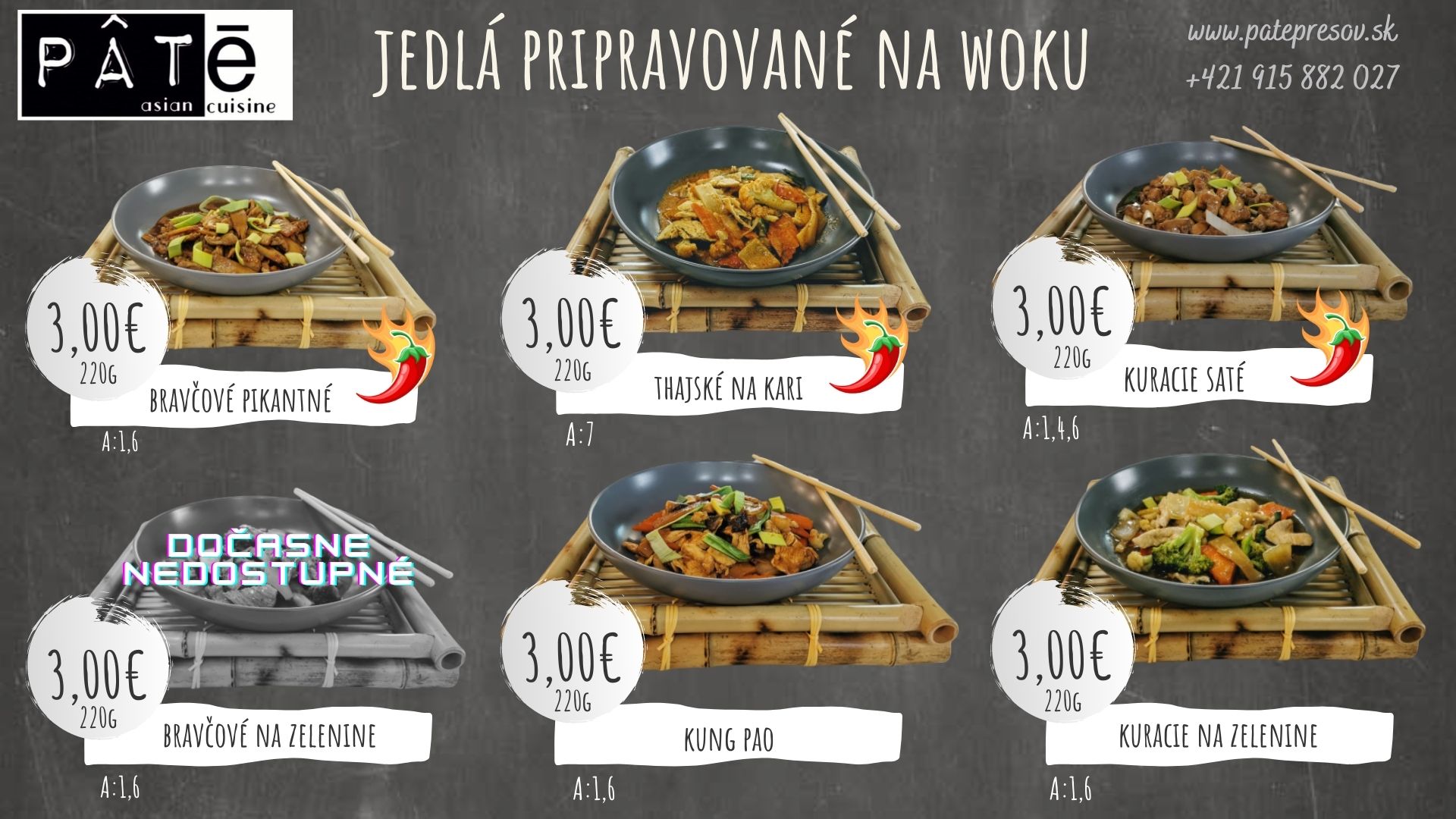 Denné menu - Pate Asian Cuisine