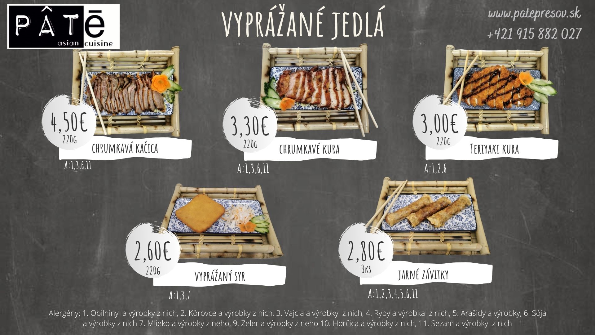 Denné menu - Pate Asian Cuisine