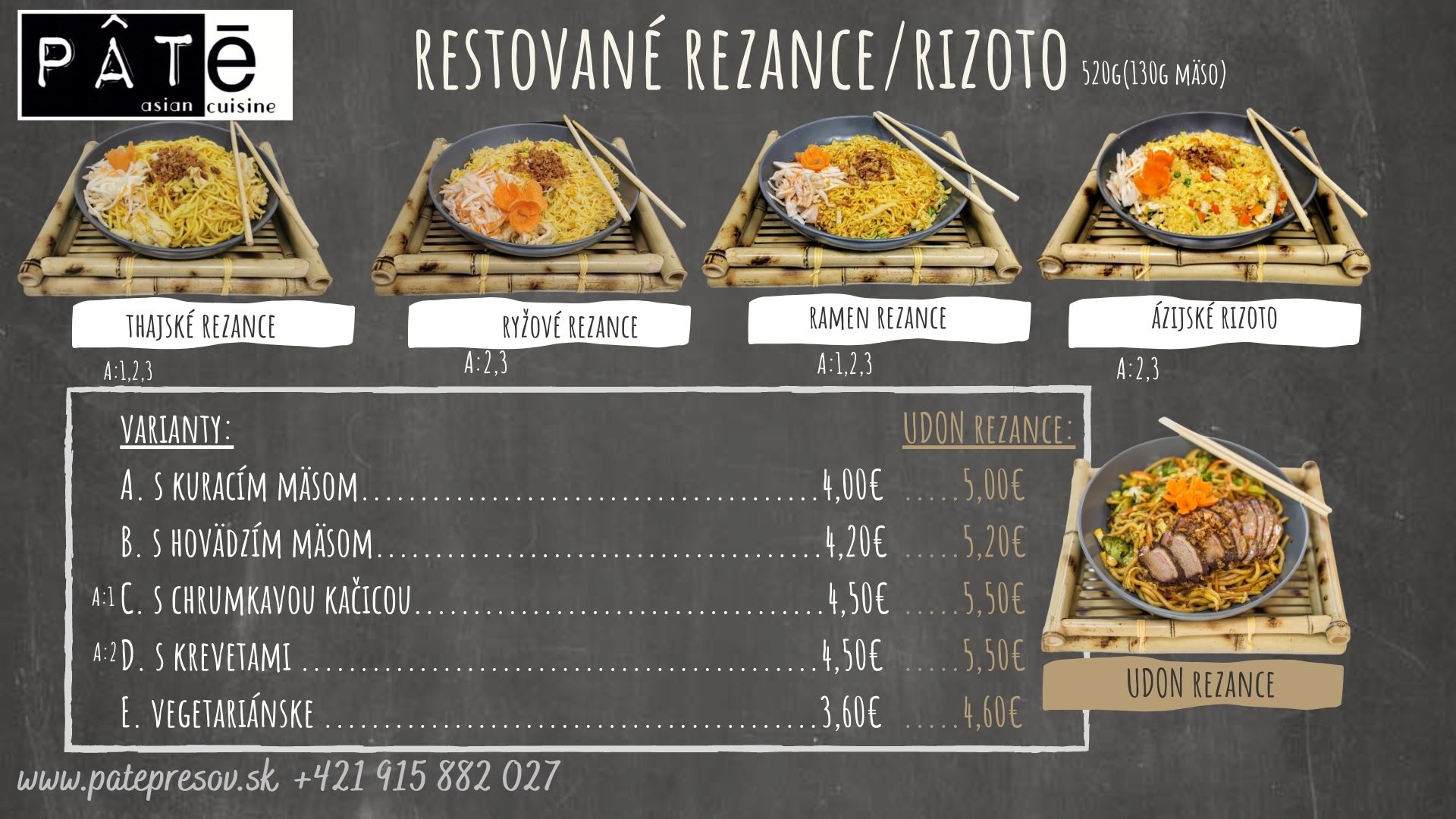 Denné menu - Pate Asian Cuisine
